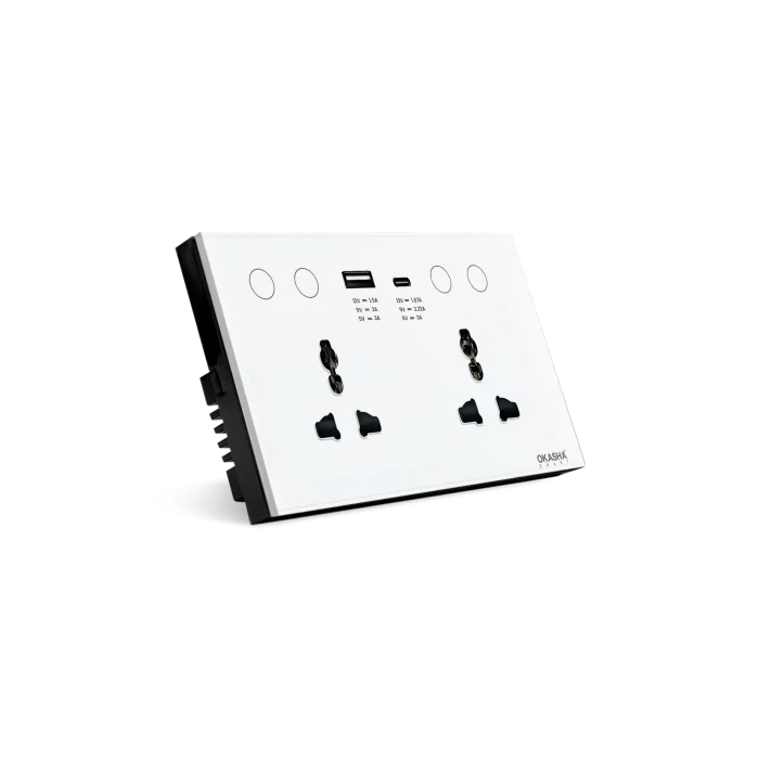 Dual Universal Smart Socket with 1USB+1 C Type - Smart Automation Pakistan